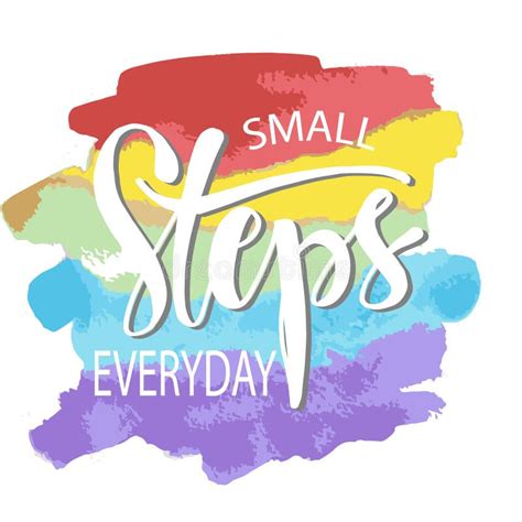 Small Steps Everyday Motivational Quote Stock Vector Illustration