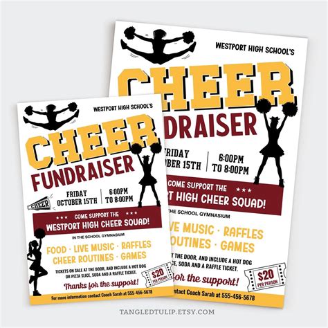 Editable Cheer Fundraiser Flyer And Poster Template Cheerleading