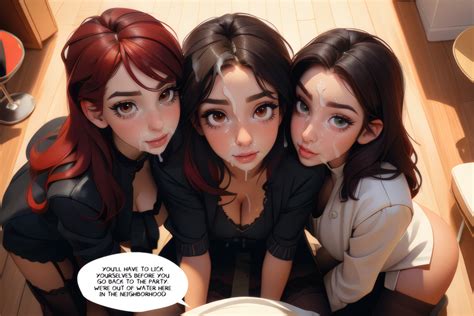 Rule 34 3girls After Fellatio After Oral Ai Generated Black Hair Blowjob Brown Eyes Caption
