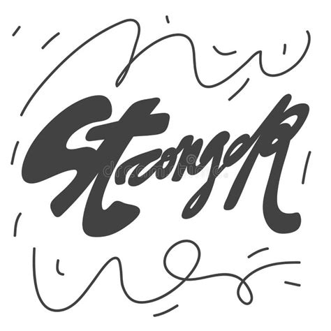Stronger Vector Hand Drawn Calligraphic Design Poster Good For Wall