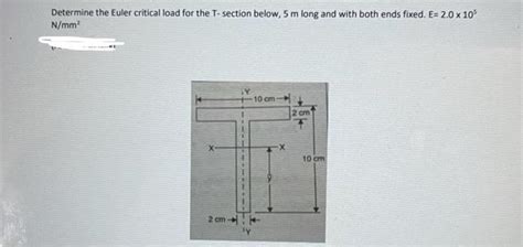 Solved Determine The Euler Critical Load For The T Section Chegg