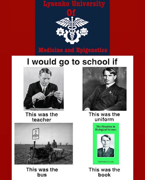 Lysenko University Of Medicine And Epigenetics Hollywood Is Promoting