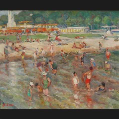 Miron Duda Paysage Aux Baigneurs Tableau Galerie Cerca Trova