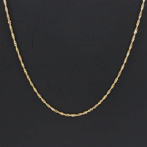 14k Singapore Chain Necklace Ebth