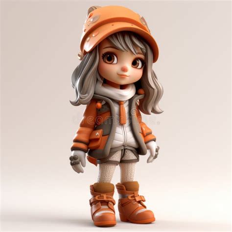 Stylish 3d Cartoon Fashion Model Happy Gregory In Fall Fashion Stock