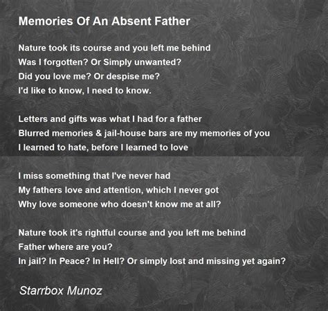 Short Famous Poems About Absent Fathers