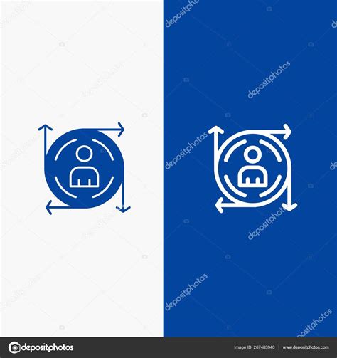 User Predication Arrow Path Line And Glyph Solid Icon Blue Ba Stock