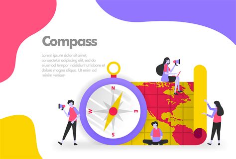 Compass And Maps Illustration Concept Trip And Destination Modern