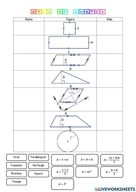 Matching Formulas For Area And Volume Worksheet Fun And Engaging