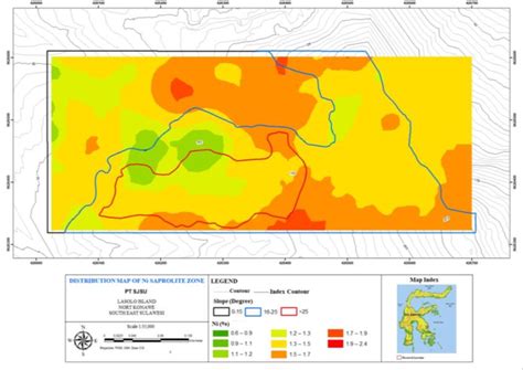 Distribution Map Of Ni Saprolite Zone Each Slope Degree Download