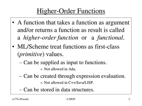 Ppt Higher Order Functions Powerpoint Presentation Free Download