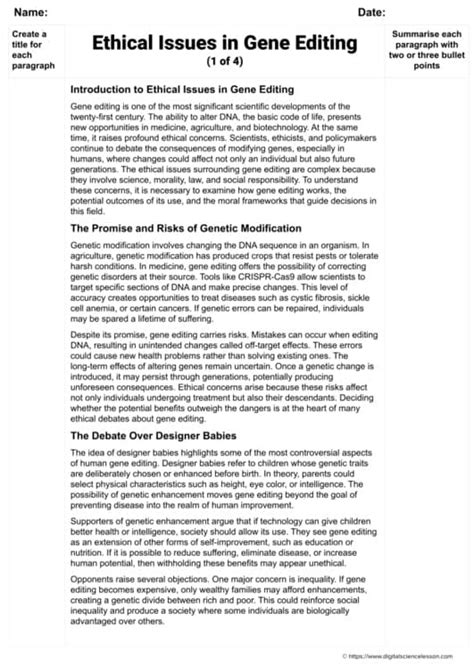 Ethical Issues In Gene Editing By Digital Science Lesson Tpt