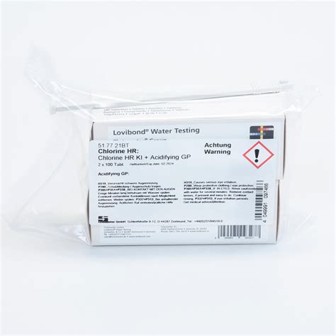 Set Chlorine Hr Kiacidifying Gp 100 Pc Lovibond