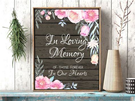 Sale 70 Printable In Loving Memory Wedding Sign Floral Rustic Wedding