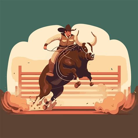 Bull Riding Cowboy 18973751 Vector Art At Vecteezy