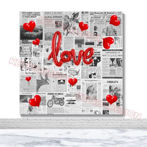 Valentines Day Backdrop Newspaper Photo Background Love Heart Banner