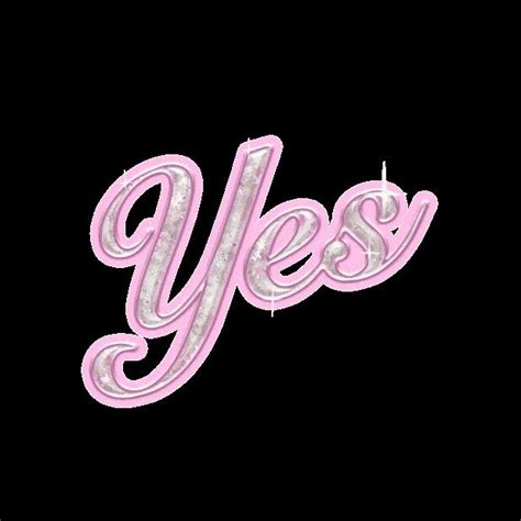 Pink And Silver Glitter Yes Sign