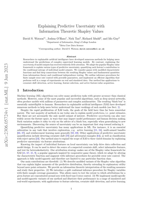 PDF Explaining Predictive Uncertainty With Information Theoretic Shapley Values
