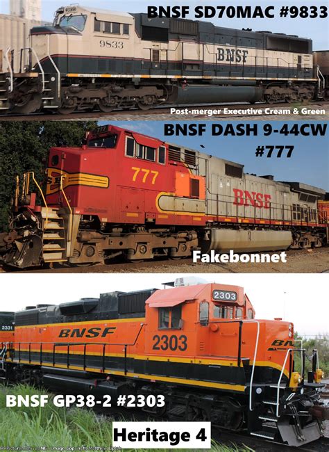 Bnsf Post 1995 Merger Executive Cream And Green Fakebonnet And H4