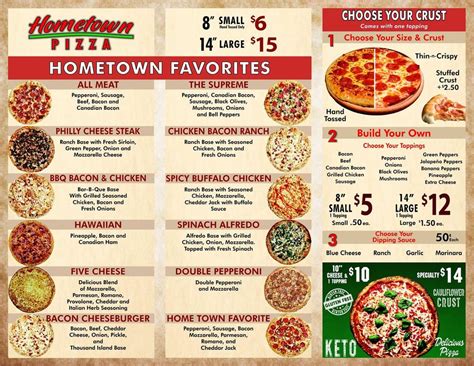 Menu At Hometown Pizza Pizzeria Corinth