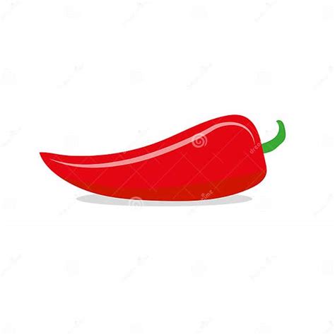 Red Pepper In Flat Style Vector Illustration Stock Vector Illustration Of Spicy Vector