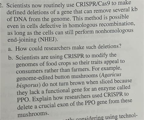 Solved Scientists Now Routinely Use Crisprcas9 ﻿to Make