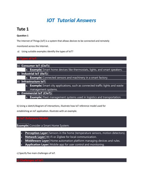 Iot Tutorial Answers Concepts And Challenges
