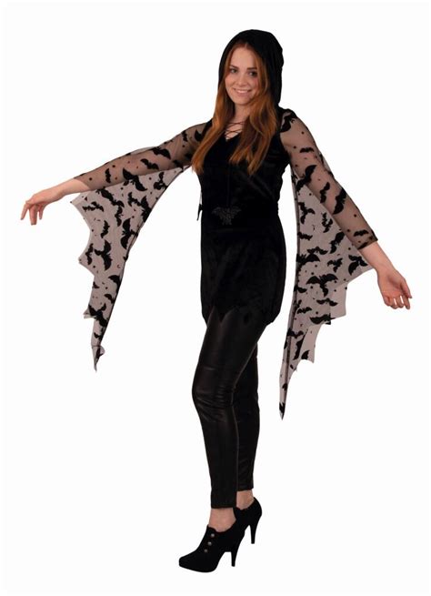 Karneval Halloween Damen Kostüm Tunika Fledermaus