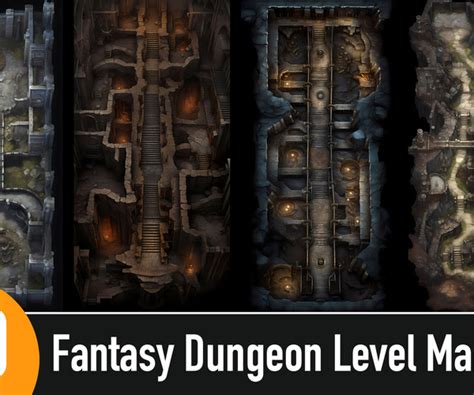 Artstation 320 Fantasy Dungeon Level Maps Artworks