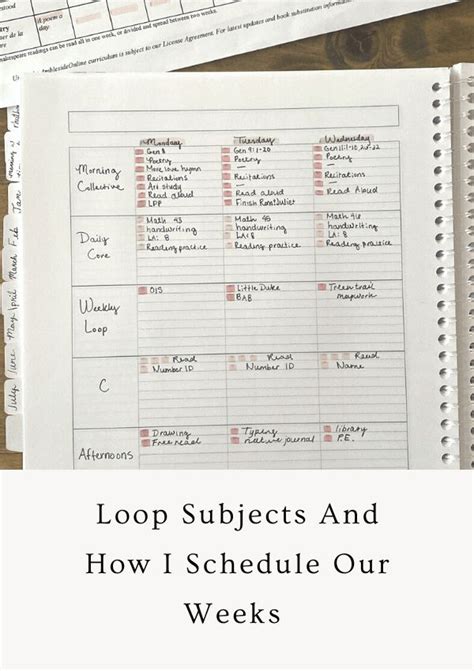 Loop Subjects And Scheduling For Effective Home Schooling