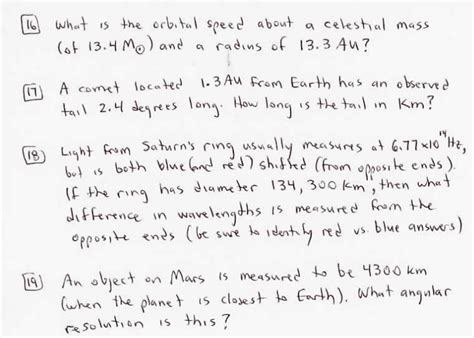 Solved 16 What Is The Orbital Speed About A Celestial Mass