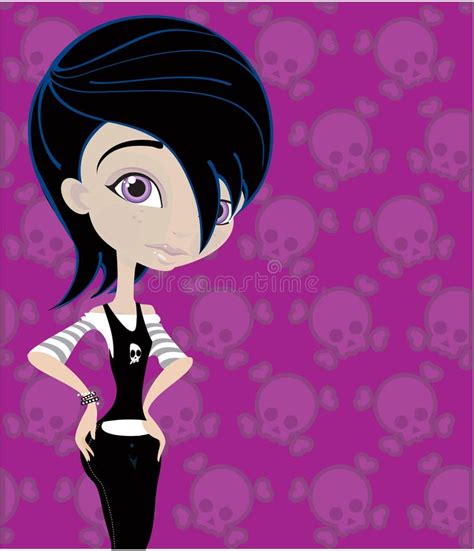 Muchacha De Emo Ilustración Del Vector Ilustración De Pelo 10656086