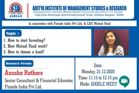 Webinar On Mutual Funds Was Conducted In Association With Finsafe India