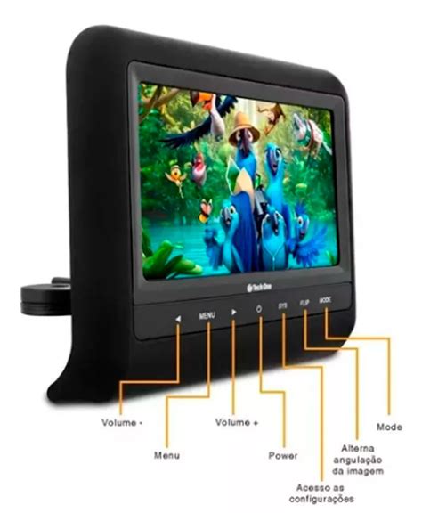 Tela Encosto De Cabeça Acoplável 7 Polegadas Lcd Tech One Auto Equip