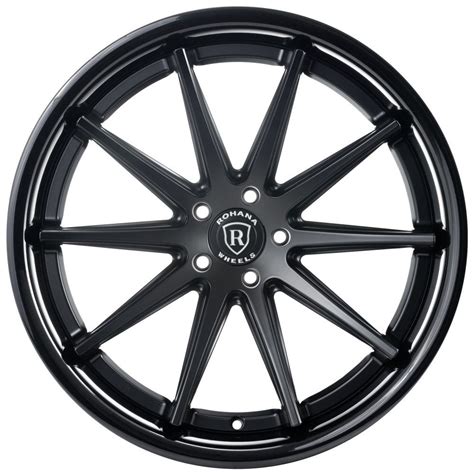 Staggered Full Set 20x11 Rohana Rfc10 Matte Black W Gloss Black Lip