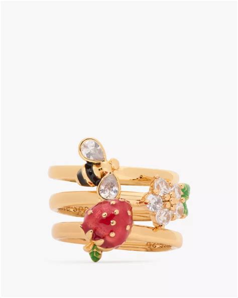 Strawberry Fields Stackable Ring Set Kate Spade Outlet