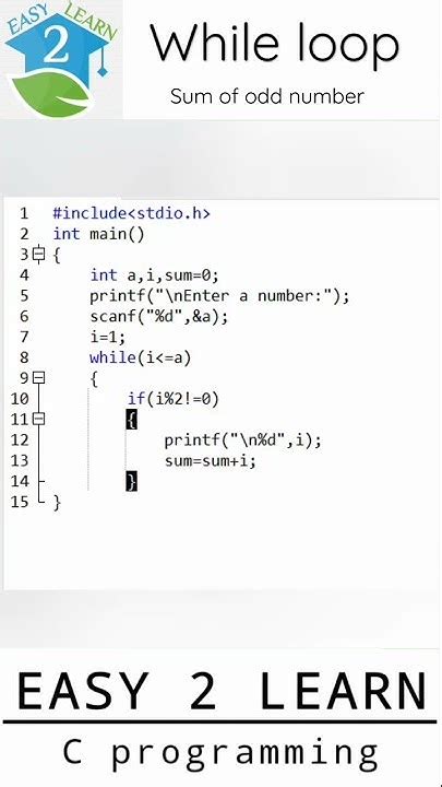 Sum Of Odd Number C Programming Shorts Cprogramming Clanguage Youtube