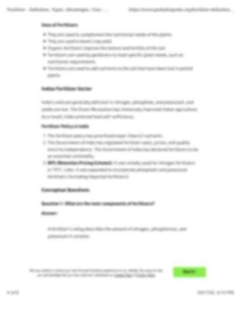 Solution Fletcher765~fertilizer Definition Types Advantages Uses