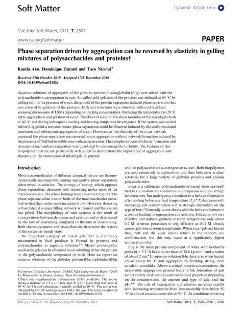 Pdf Phase Separation Driven By Aggregation Can Be Reversed By