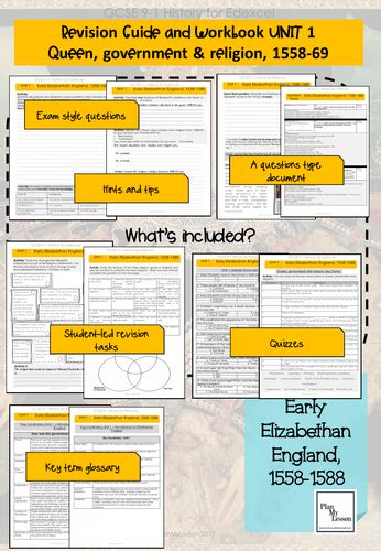 Edexcel 9 1 Gcse Early Elizabethan England Unit 1 Revision Guide