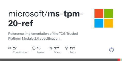 Github Microsoftms Tpm 20 Ref Reference Implementation Of The Tcg Trusted Platform Module 2