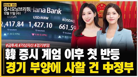 모닝브리핑 국내 증시 계엄 이후 첫 반등ㅣ경기 부양에 사활 건 중국 정부 국내증시 국회 중국관련주 주목ㅣ한국경제tvㅣ머니플러스 Youtube