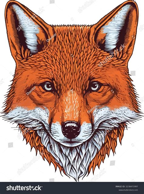 Red Fox Face Drawing European Red Fox Vulpes Vulpes Adult Our
