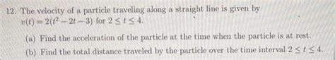 solved the velocity of a particle traveling along a straight