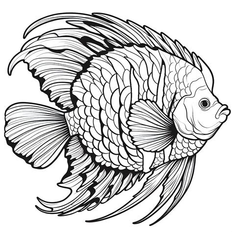 Coloring Fish Tropical Pages Goldfish Freshwater Colouring Fishes