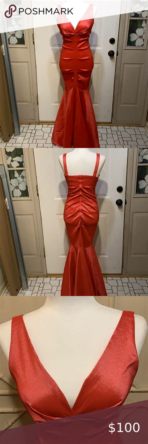 Coral Salmon Colored Formal Mermaid Dress Mermaid Dress Dress Formal