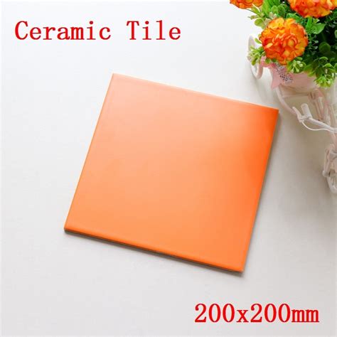 Orange Color Glossy Finish Glazed Ceramic Mosaic Subway Tile Home