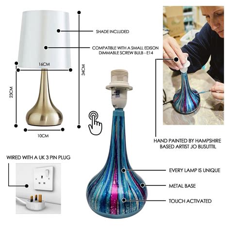 Teal Pink Touch Lamp