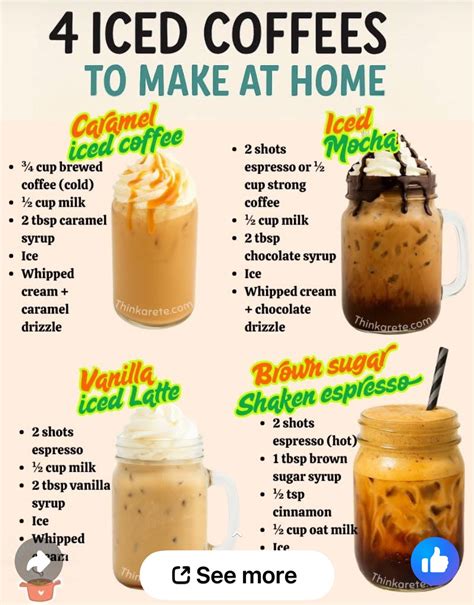 Cold Coffee Drinks Recipes Homemade Coffee Drinks Coffee Recipes