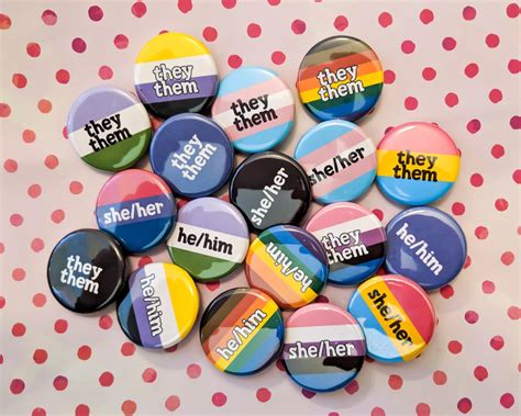 Custom Pride Flag Pronouns Pronoun Badges Xexem Theythem Sheher